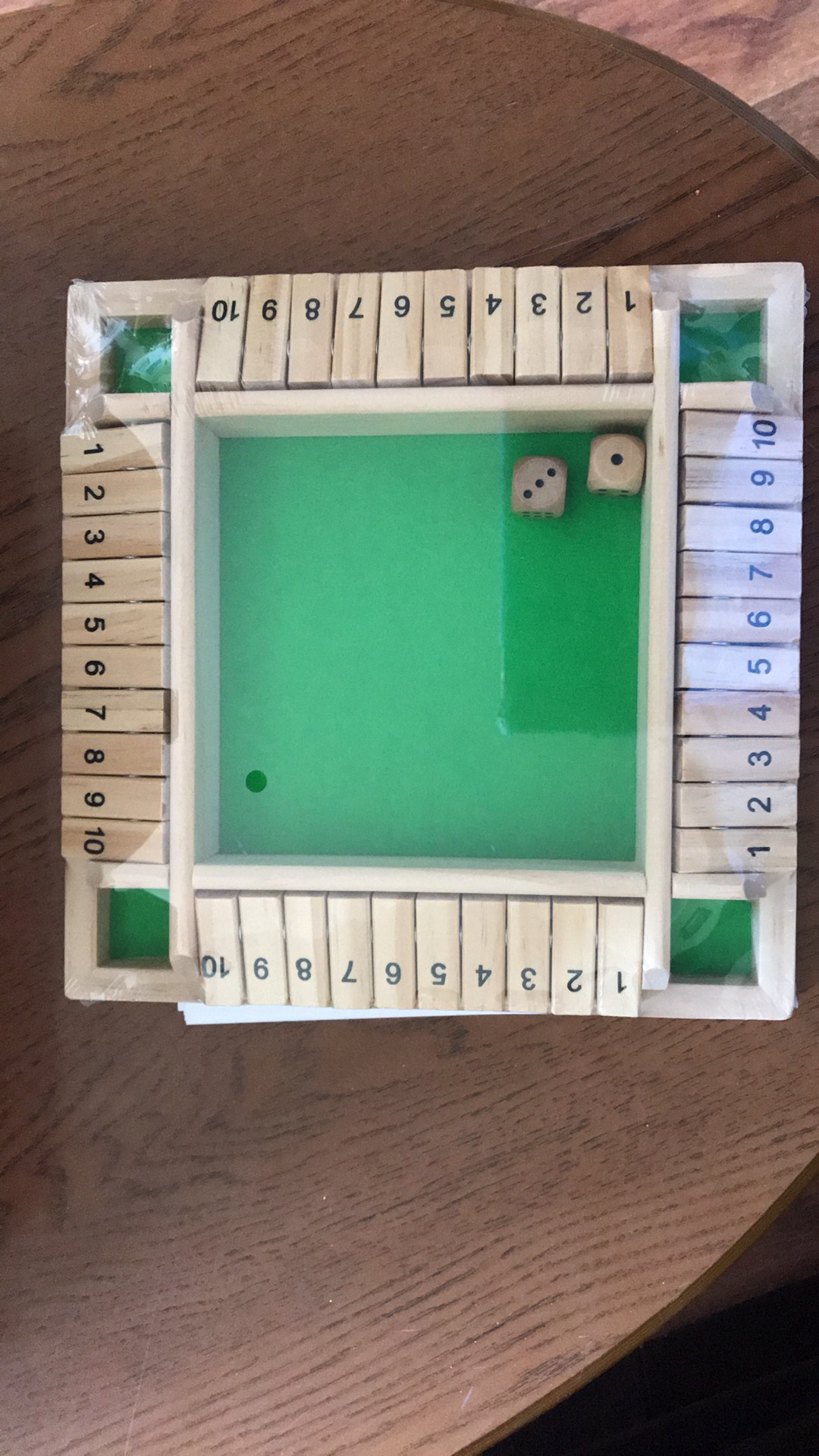 Shut The Box Dice Board Game Wooden Flaps Dices Game 4 Players Pub Bar ...
