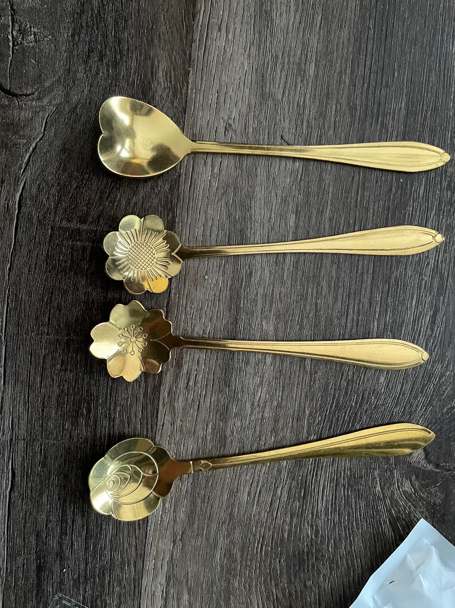 4pcs Small Flower Teaspoons Set Coffee Spoon Cute Ice Cream Dessert ...
