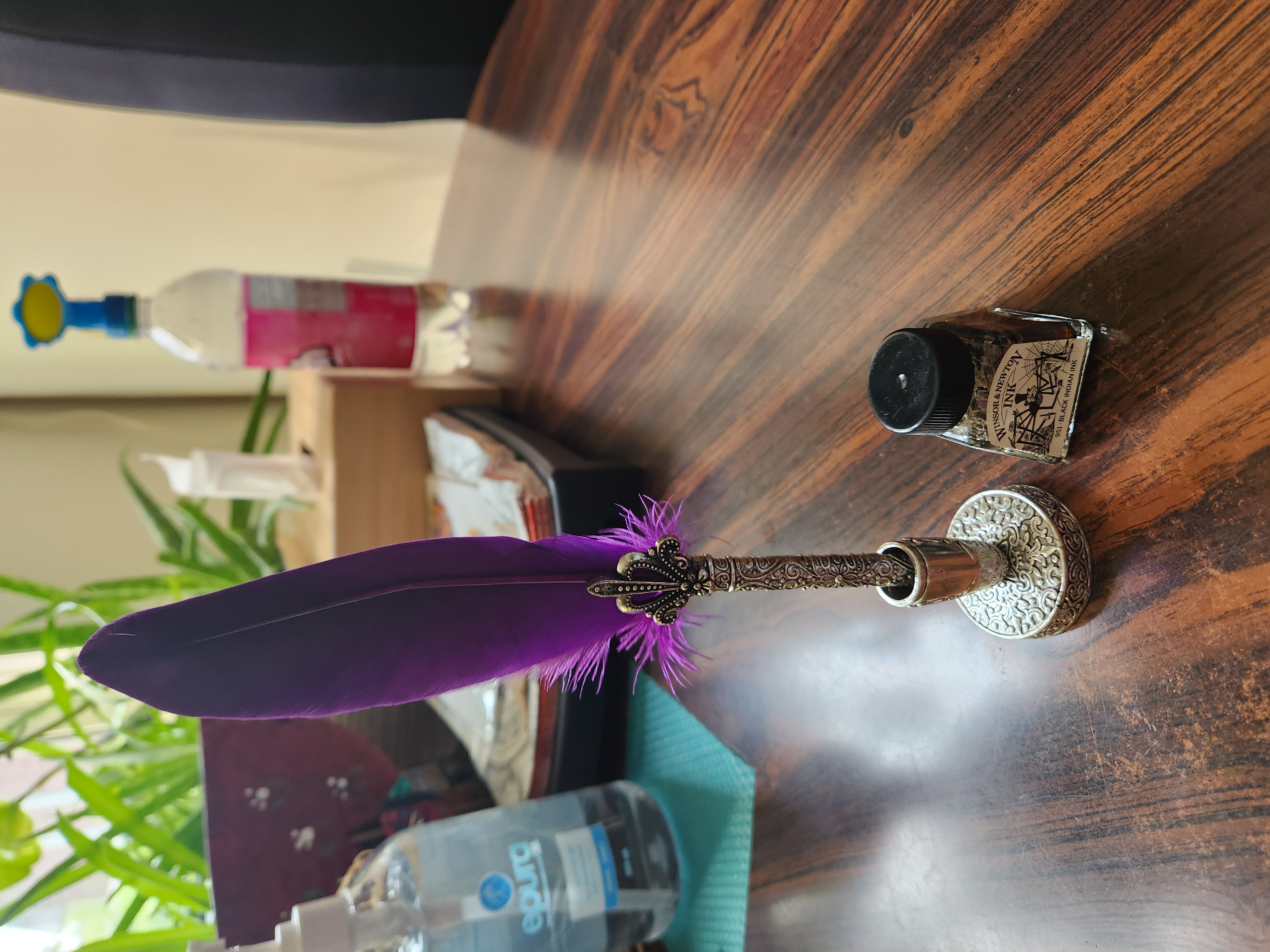 1 Set Multicolor Retro Quill Dip Pen Turkey Feather Pen Quill Oblique 5 ...