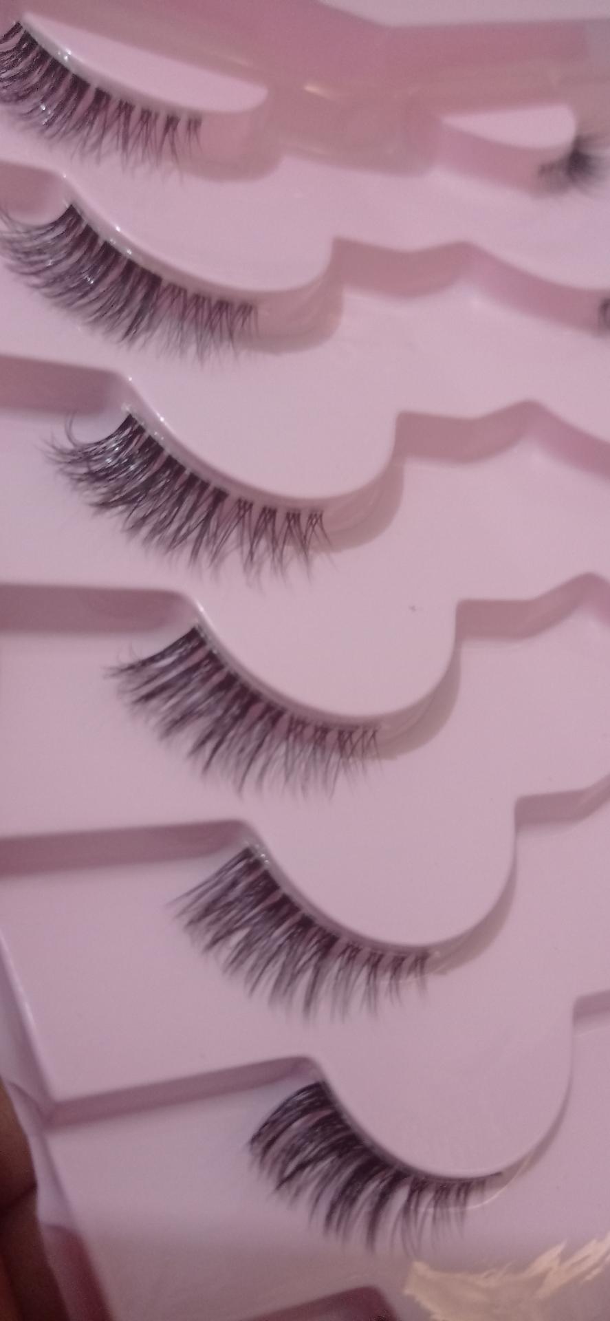 Half Lashes With Clear Band Natural Looking Wispy Cat Eye Eyelashes 3d ...