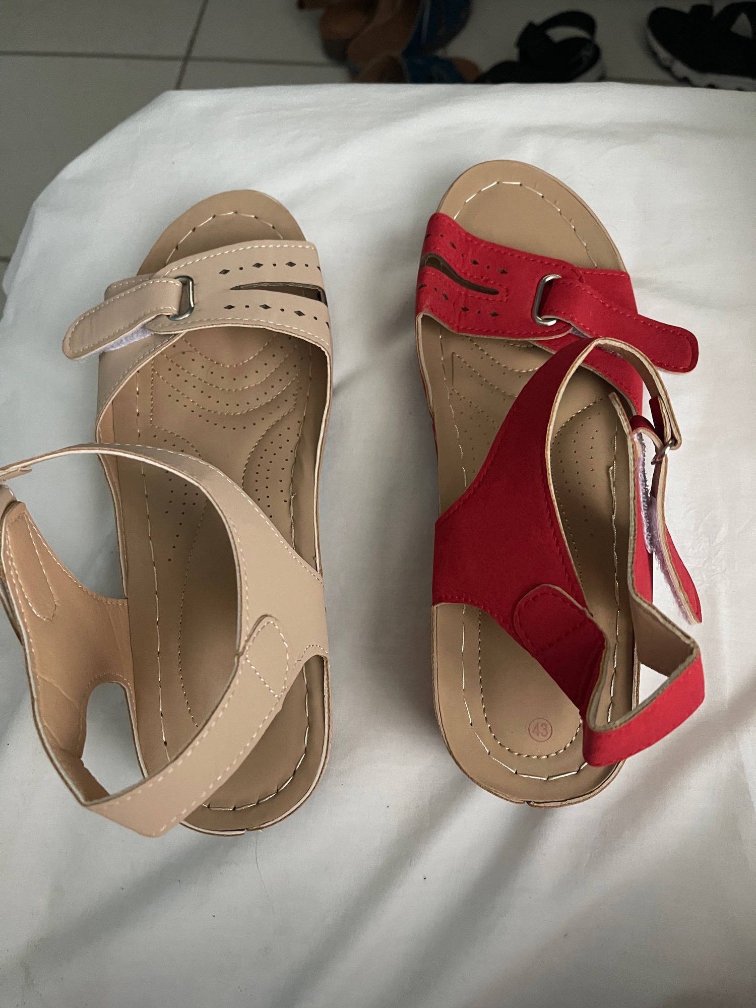 Women's Casual Wedge Sandals, Open Toe Hook & Loop Strap Slingback ...